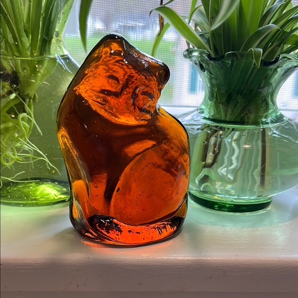 BLENKO | Accents | Blenko Cat Tangerine Paper Sculpture Glass 224 ...